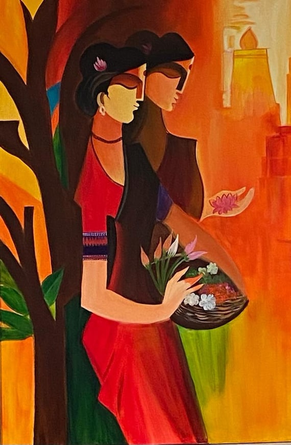 Abstract Paintings Of Indian Women