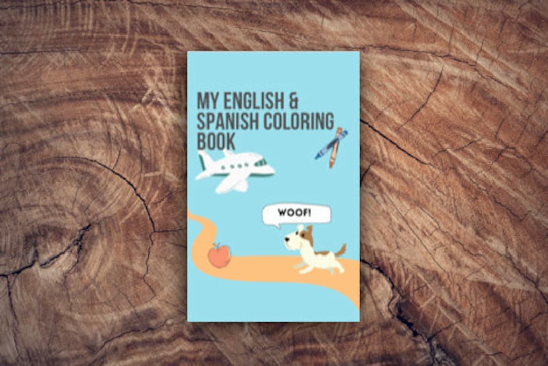 Libro para colorear digital para niños, bilingüe, páginas para colorear ...