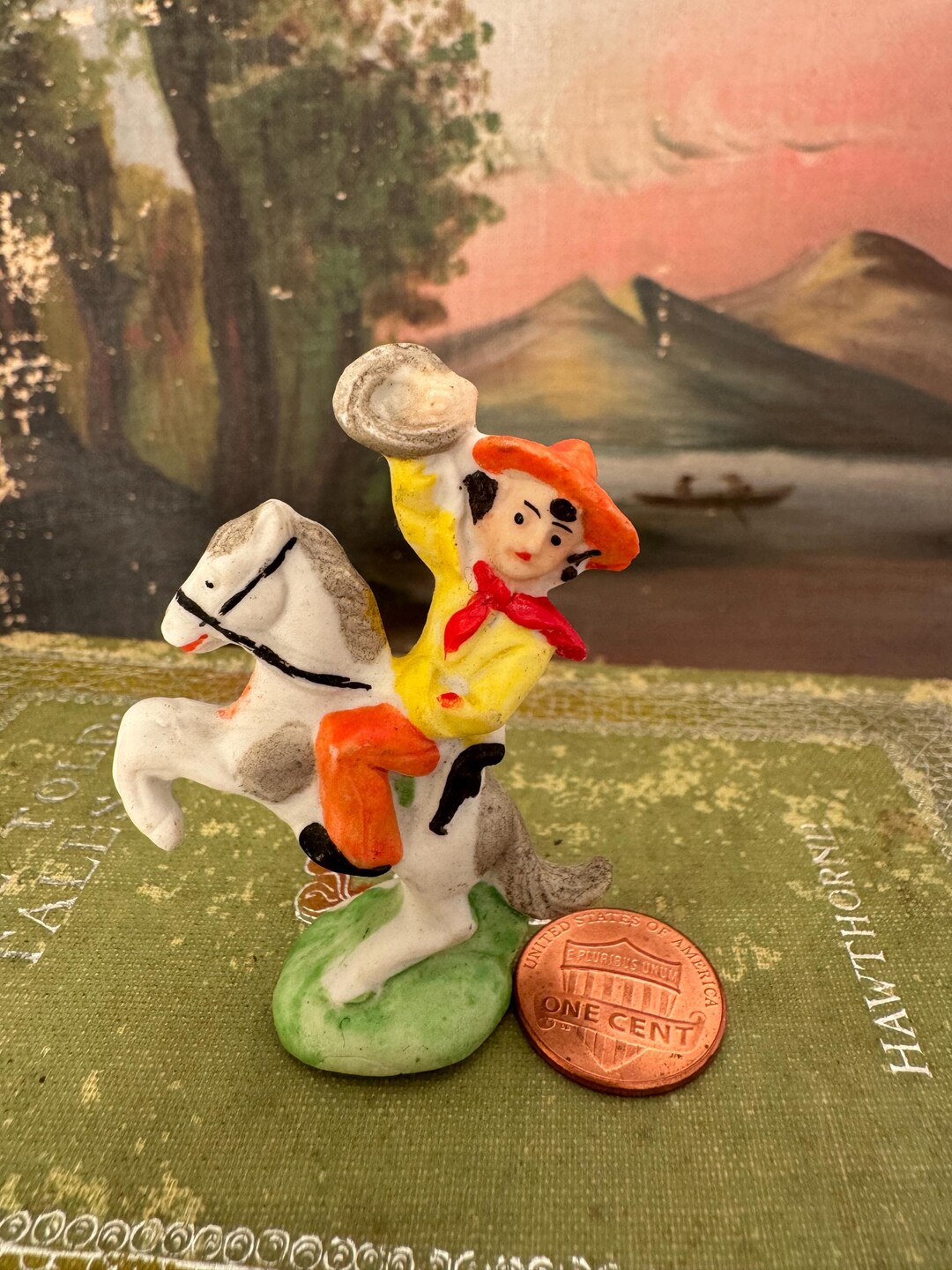 Antique Hertwig Bisque Cowboy on Bucking Horse Made in Germany Penny ...