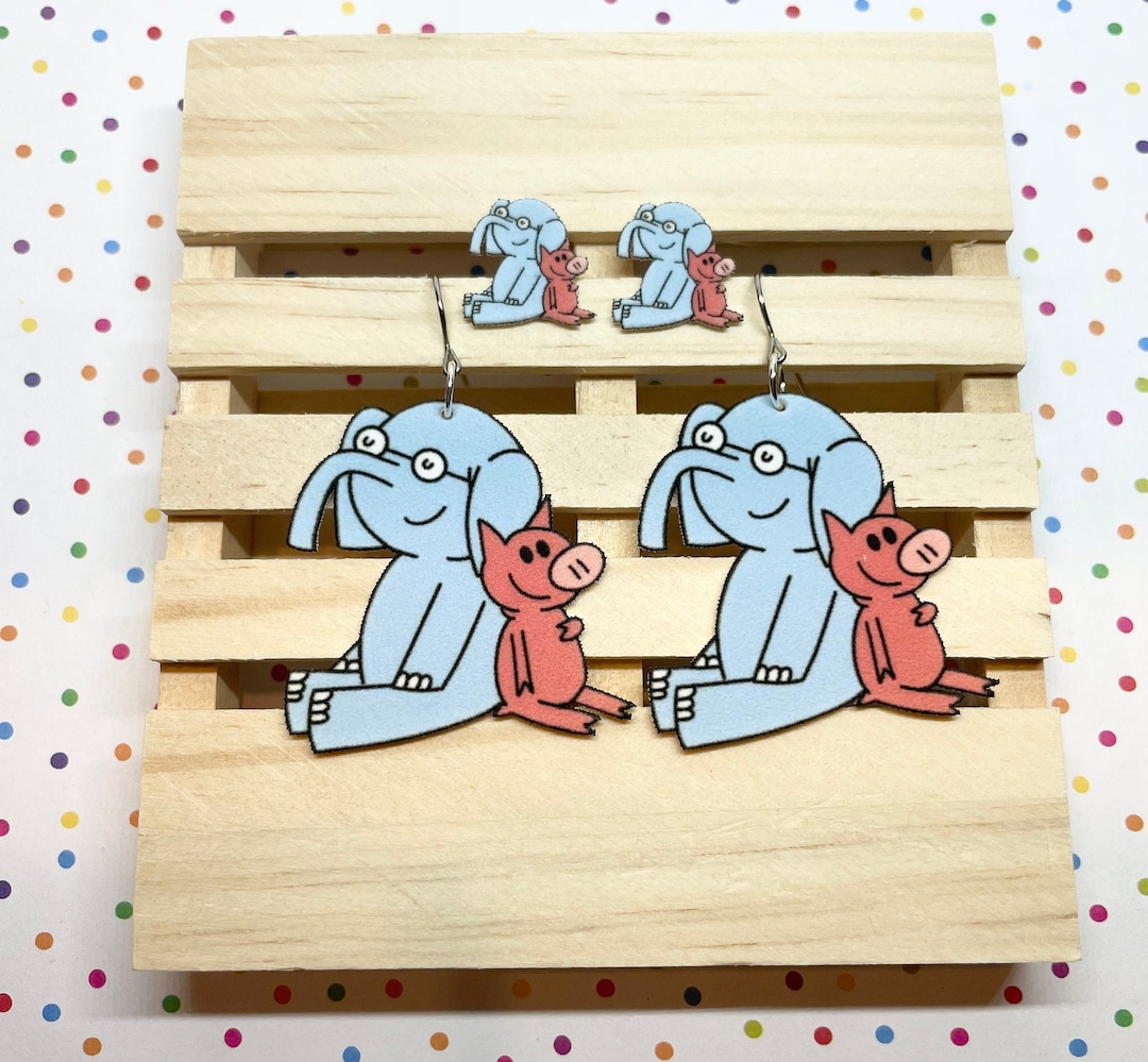 Elephant and Piggie Earrings/ Book Character Earrings - Etsy