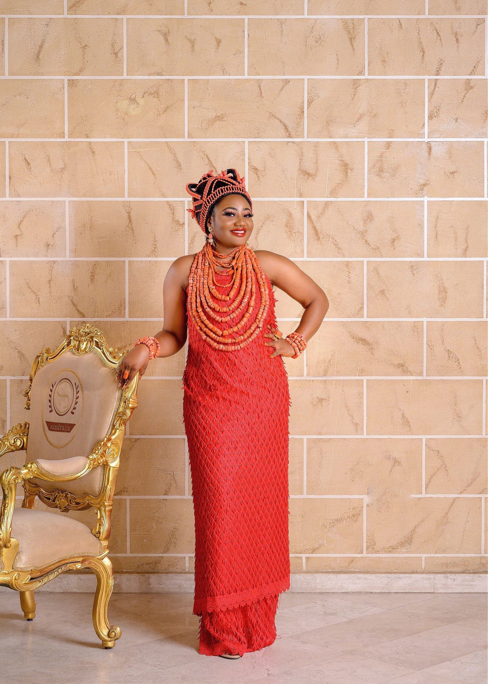 Traditional Bini Wedding Outfits for Couple | Edo Couple Outfits ...