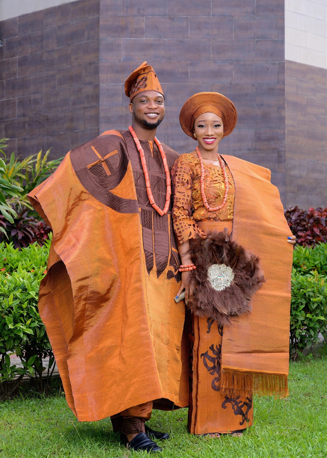Aso Oke for Couple | Aso Oke Agbada | Aso Oke Blouse and Skirt (please ...
