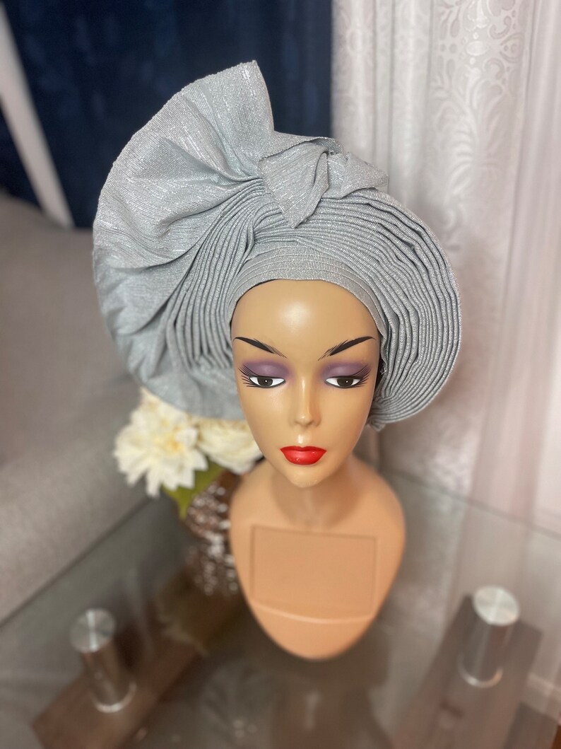 Silver Autogele African Head Tie - Etsy