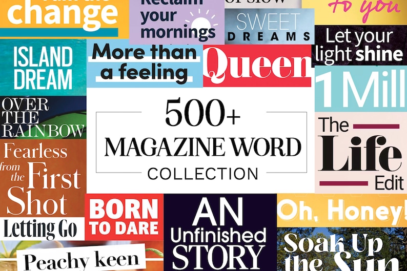 500 Magazine Words Mega Vision Board Bundle Magazine Clippings Law of ...