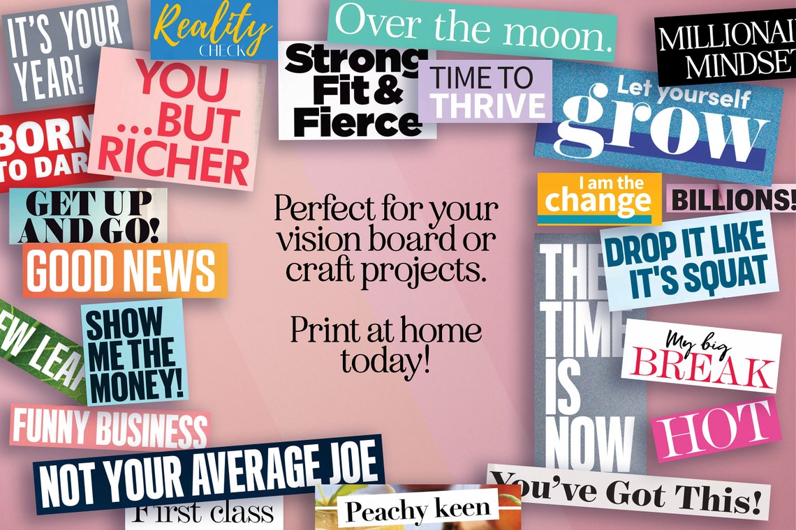 500 Magazine Words Mega Vision Board Bundle Magazine Clippings Law of ...
