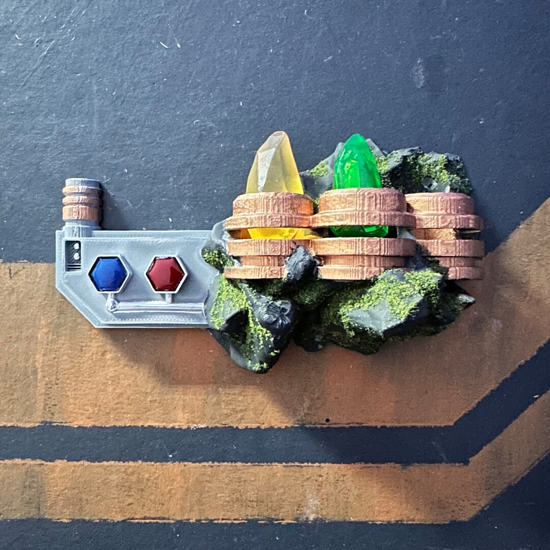 Kyber Crystal Triple Wall Holder Copper Kyber Holders With Dark Gray ...