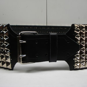 BRUCE DICKINSON Leather Old School Silver Pyramid Studded Belt - Etsy