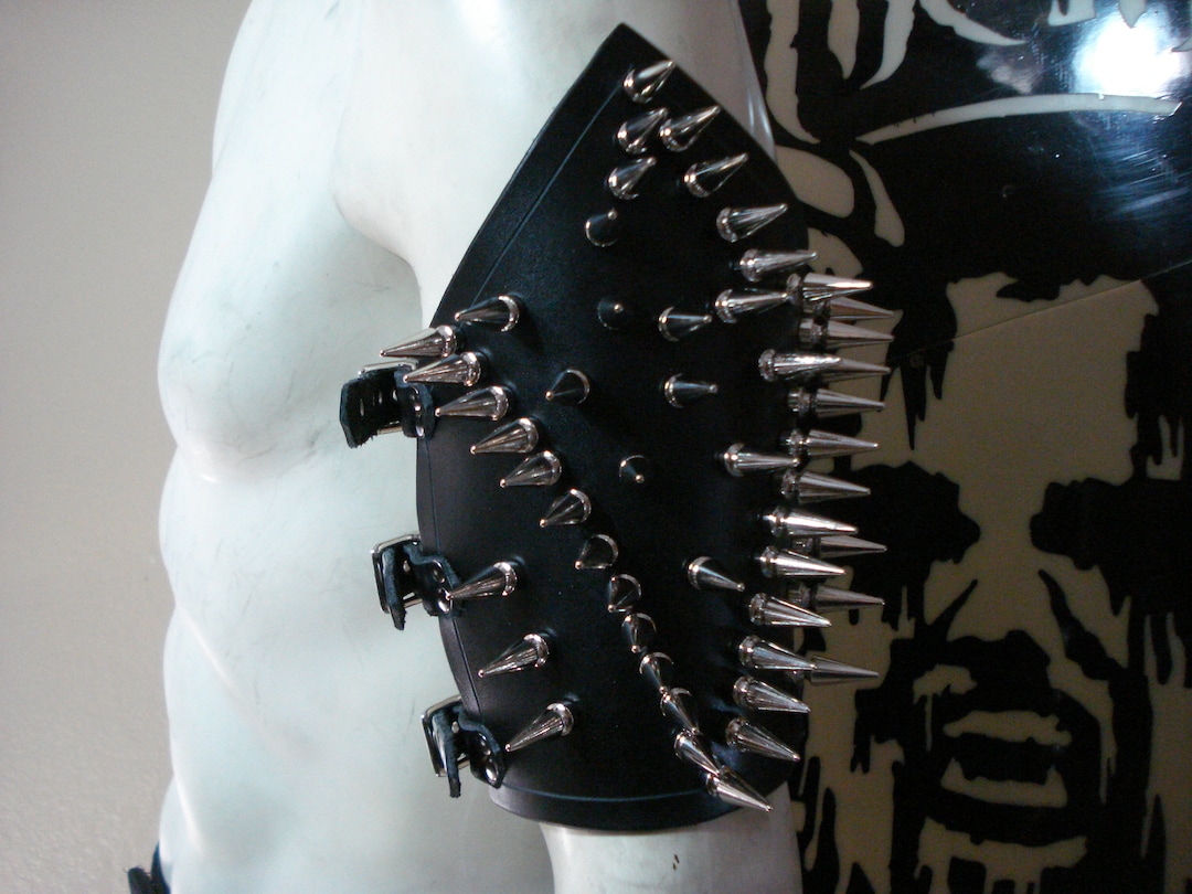BELENOS Old School Spiked Genuine Leather Armband Black Metal - Etsy