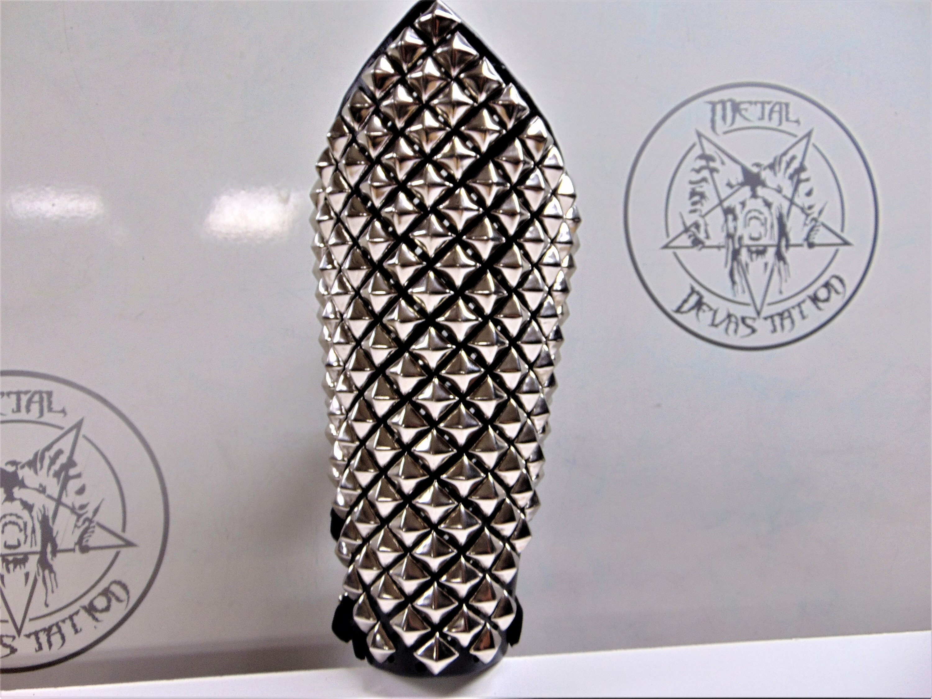 DIAMOND HEAD Full Silver Pyramid Studded Genuine Leather - Etsy