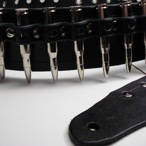 HOEST Leather Guitar Strap With Bullets Black Metal - Etsy