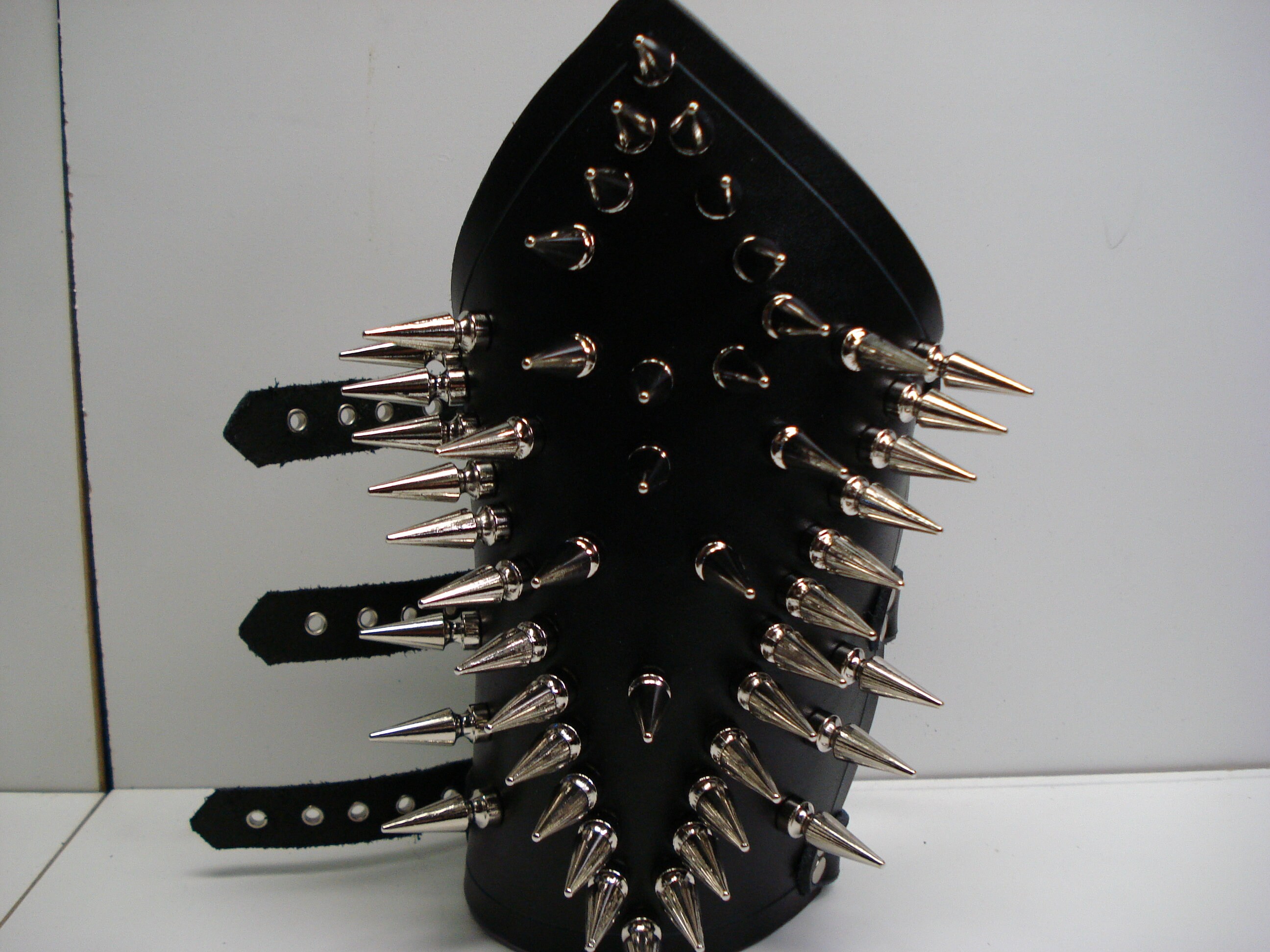 BELENOS Old School Spiked Genuine Leather Armband Black Metal - Etsy
