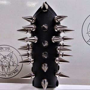 BULLDOZER Brutal Giant Spikes Genuine Leather Gauntlet Thrash Metal - Etsy