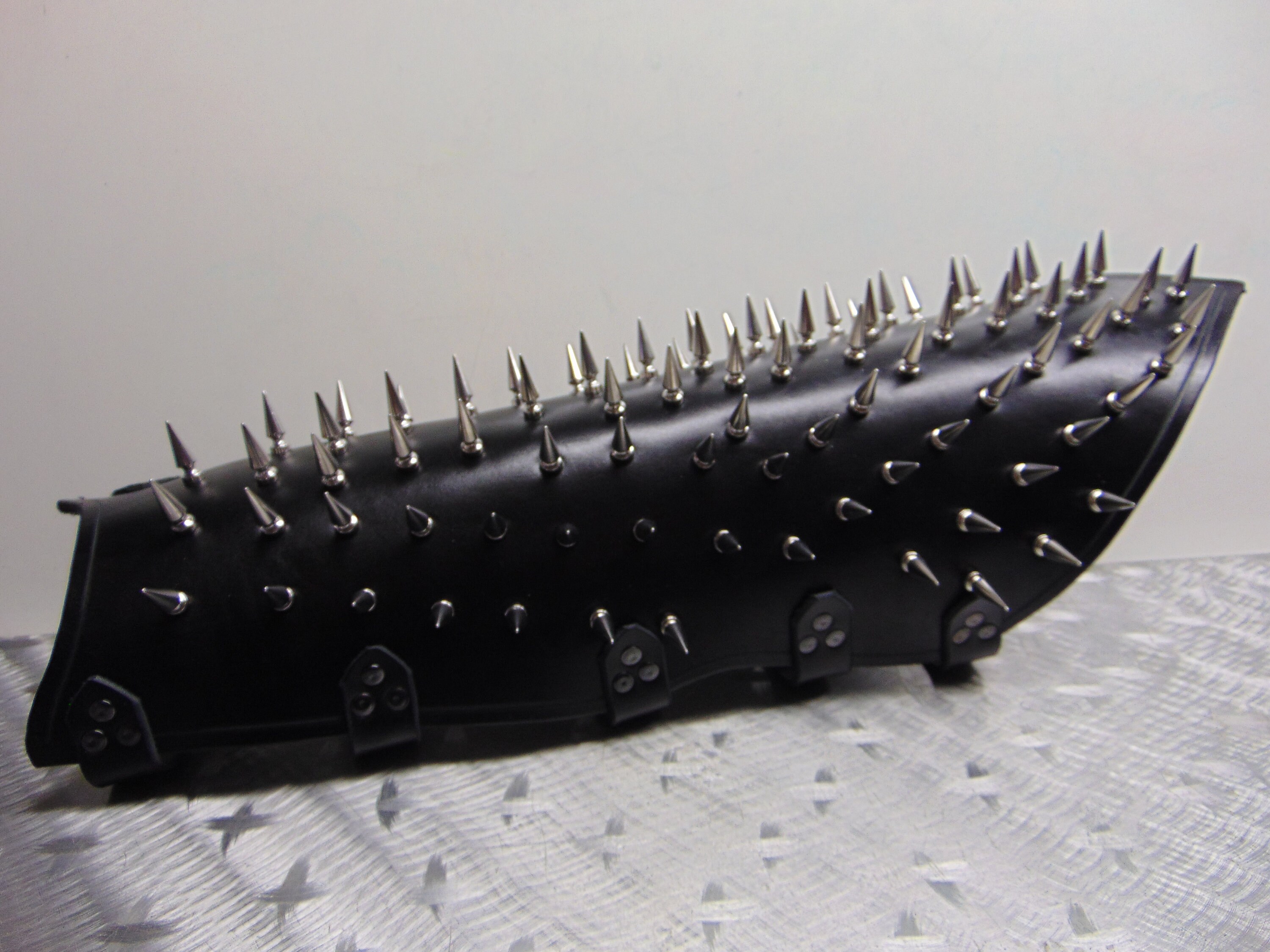 BETHLEHEM Pair of Spiked Genuine Leather Shin Guards Black Metal - Etsy UK
