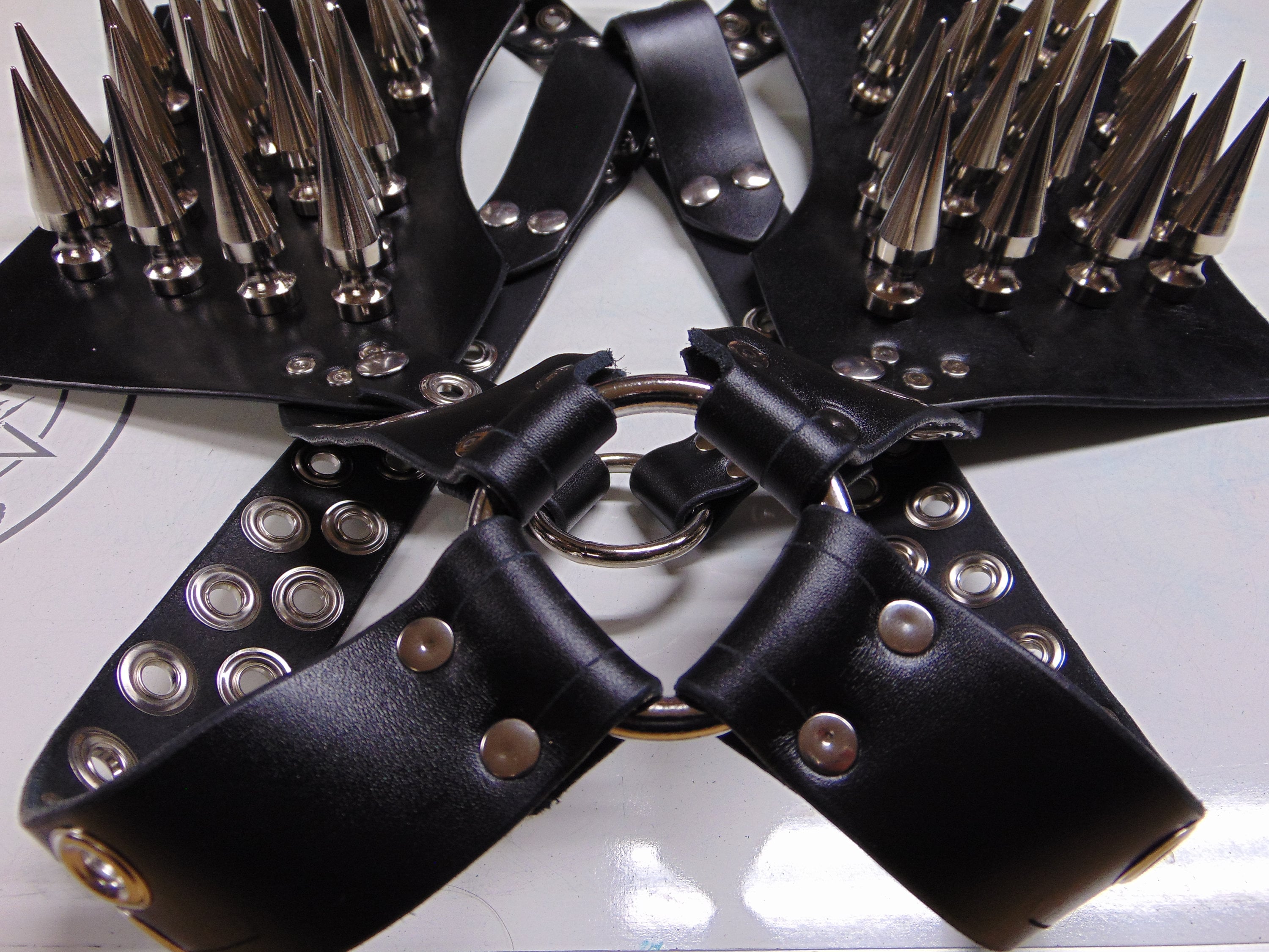 FROST High-quality Handcrafted Giant Spiked Harness Black Metal - Etsy