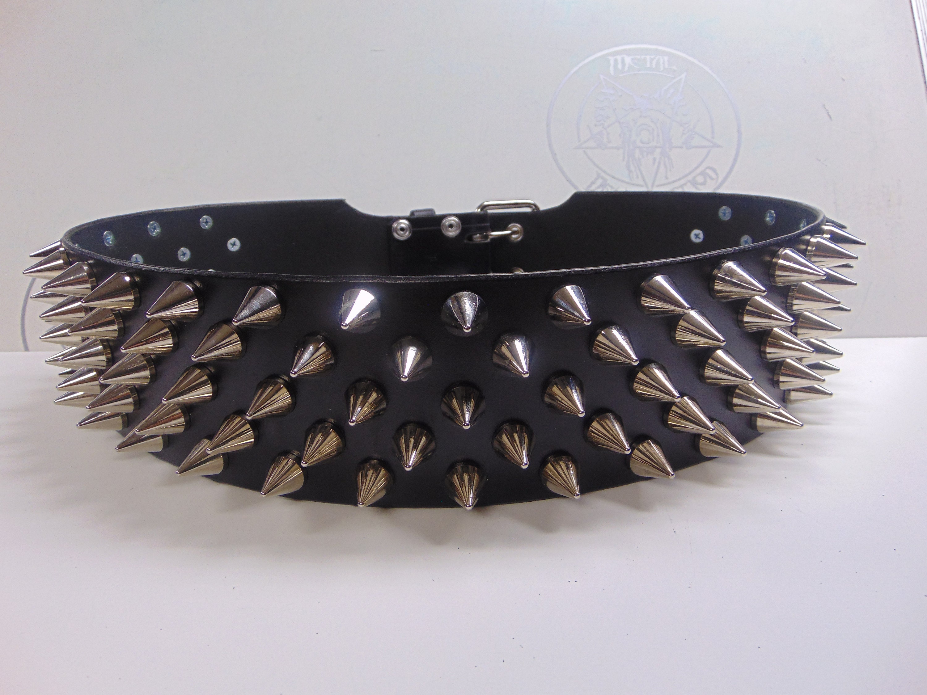 NORDJEVEL Leather Old School Heavy Bulldog Spikes Belt - Etsy