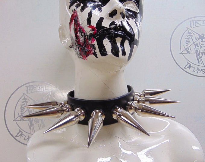 EURONYMOUS High-quality Handcrafted Giant Silver Spikes Choker - Etsy