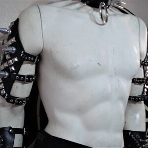 SARKE Old School Spiked Genuine Leather Armband Black Metal - Etsy