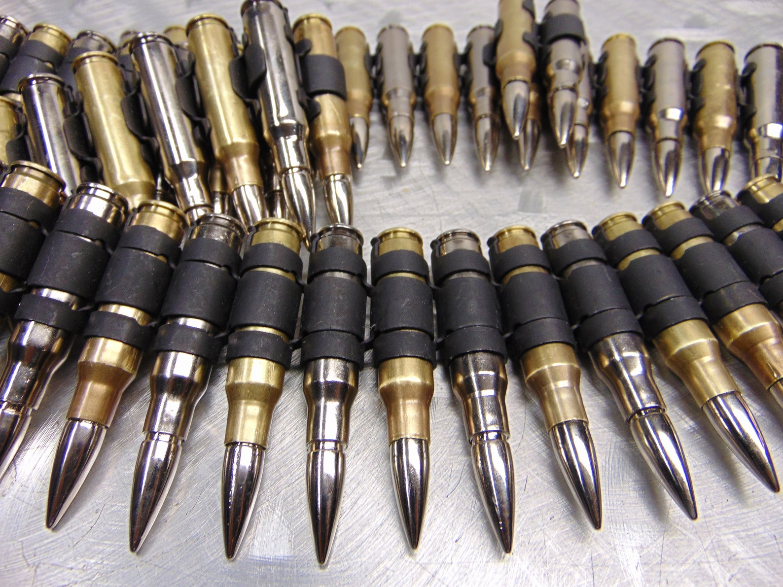 STONE METAL M60 Bullet Belt - Brass Shell Black Link 025 - Etsy
