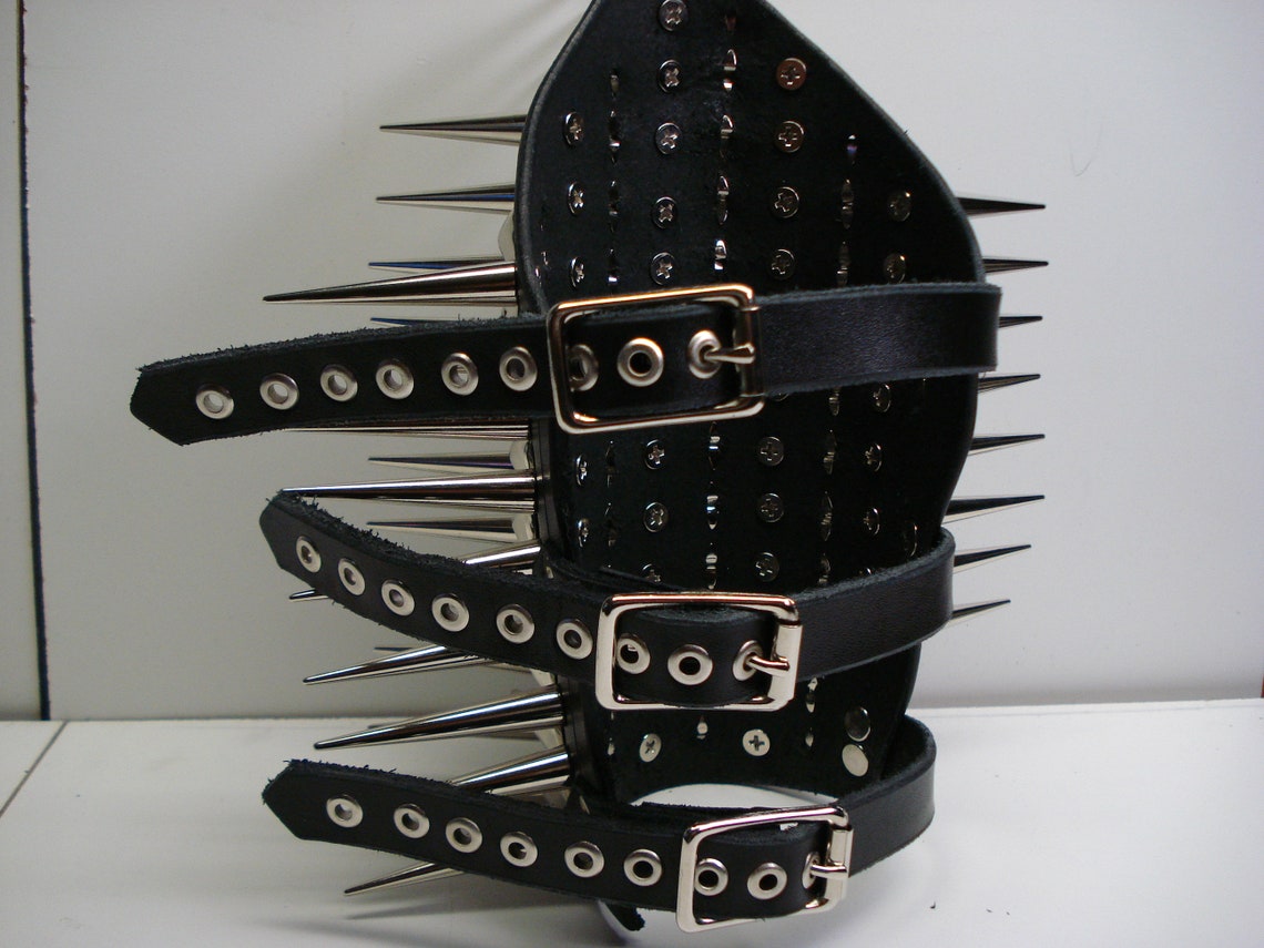 SATAN Studded & Spiked Genuine Leather Armband NWOBHM - Etsy