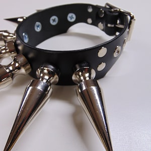EURONYMOUS High-quality Handcrafted Giant Silver Spikes Choker - Etsy