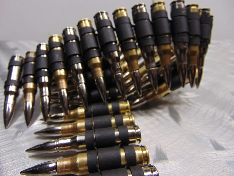 STONE METAL M60 Bullet Belt Brass Shell Black Link 025 - Etsy