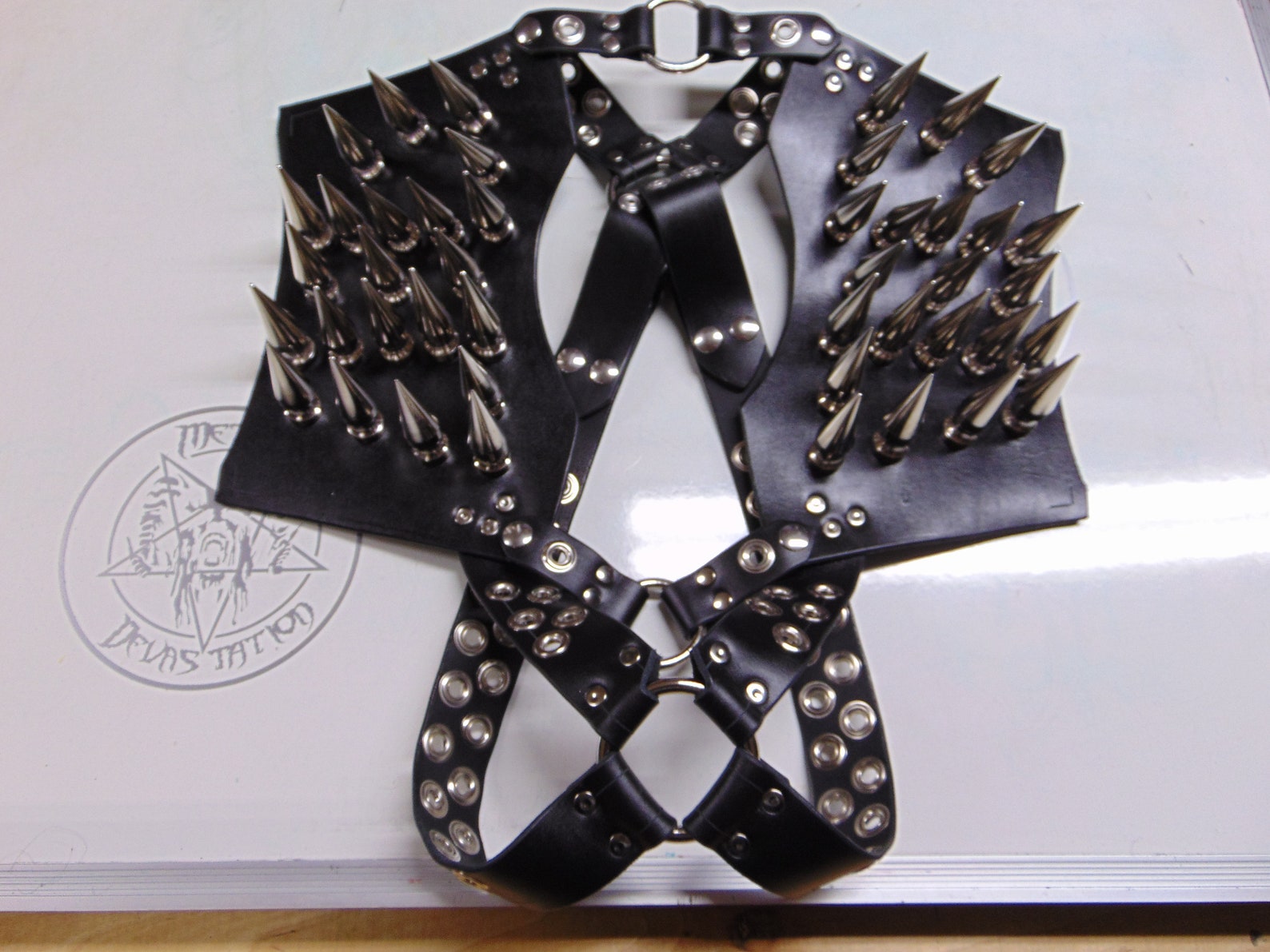FROST High-quality Handcrafted Giant Spiked Harness Black Metal - Etsy