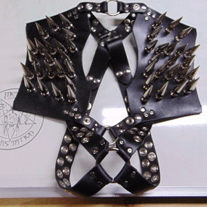 FROST High-quality Handcrafted Giant Spiked Harness Black Metal - Etsy