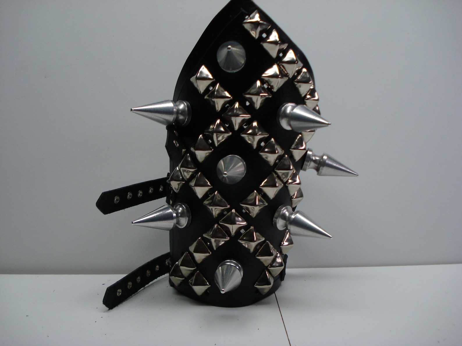 SARKE Old School Spiked Genuine Leather Armband Black Metal - Etsy
