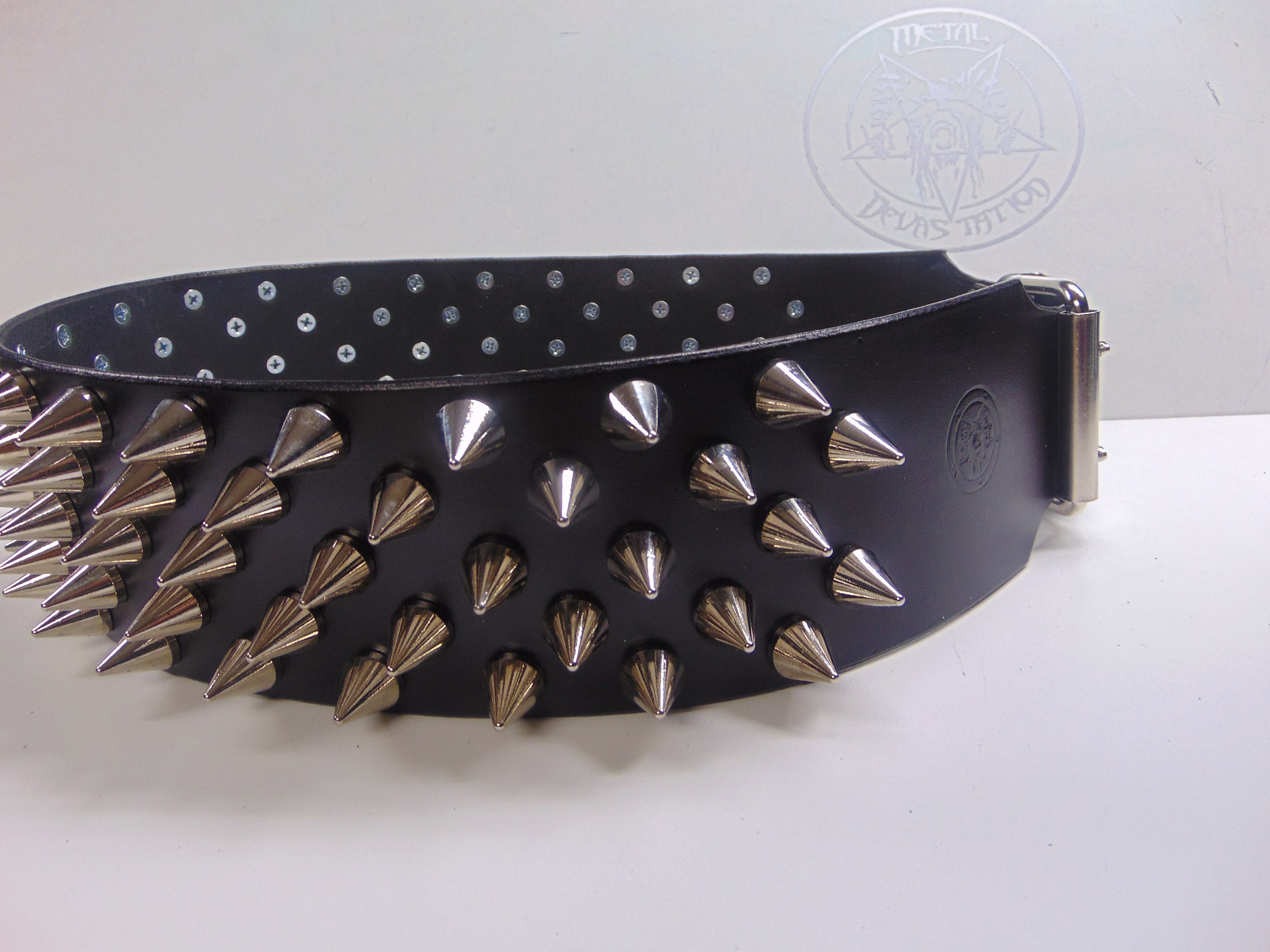 NORDJEVEL Leather Old School Heavy Bulldog Spikes Belt - Etsy