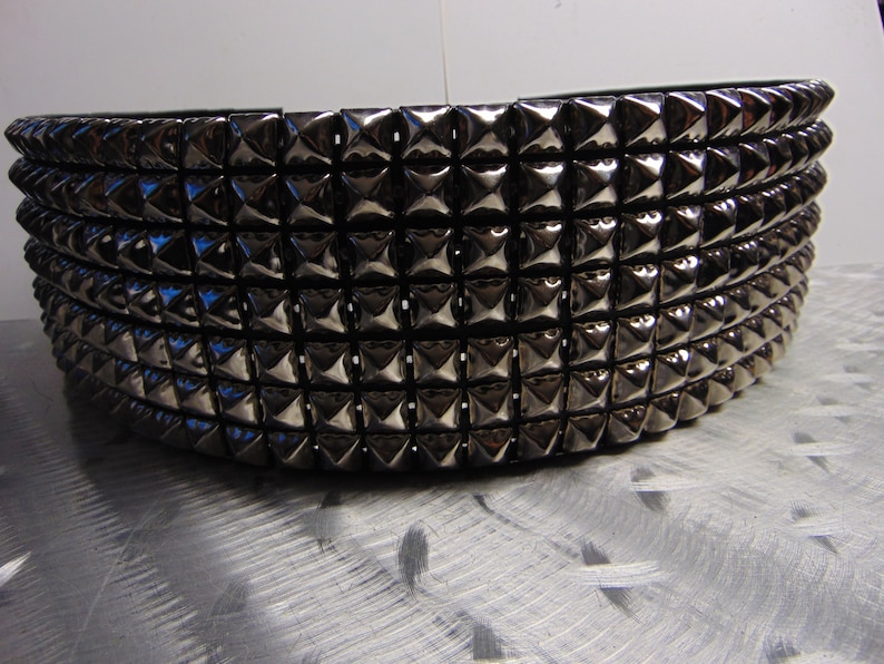 BRUCE DICKINSON Leather Old School Silver Pyramid Studded Belt - Etsy