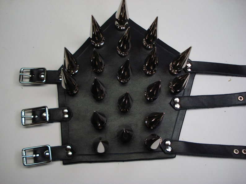 BAPTISM Brutal Giant Spiked Genuine Leather Armband Black Metal - Etsy ...