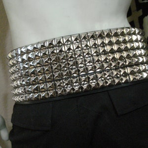 BRUCE DICKINSON Leather Old School Silver Pyramid Studded Belt - Etsy