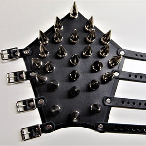 BULLDOZER Brutal Giant Spikes Genuine Leather Gauntlet Thrash Metal - Etsy