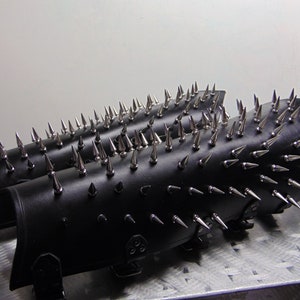 BETHLEHEM Pair of Spiked Genuine Leather Shin Guards Black Metal - Etsy