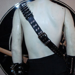 HOEST Leather Guitar Strap With Bullets Black Metal - Etsy