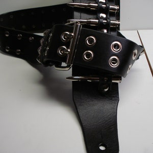 HOEST Leather Guitar Strap With Bullets Black Metal - Etsy