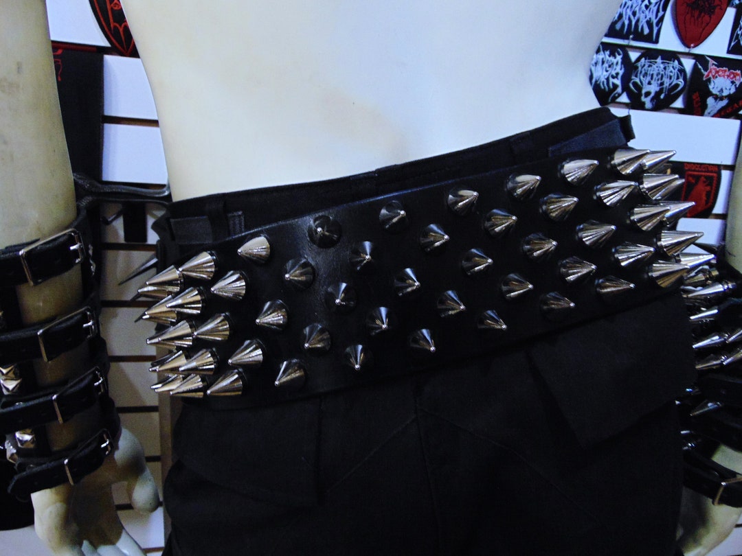 NORDJEVEL Leather Old School Heavy Bulldog Spikes Belt - Etsy