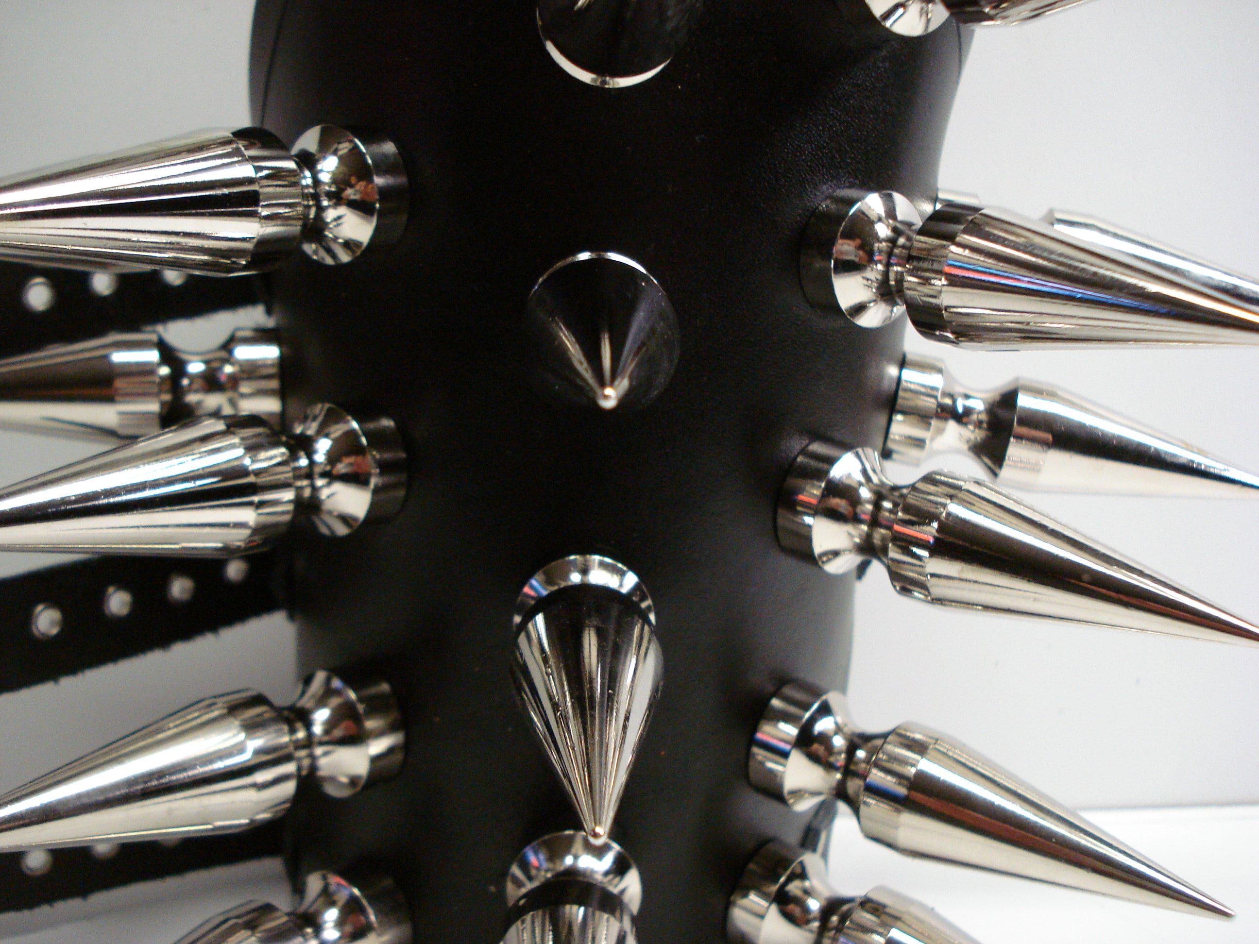 BAPTISM Brutal Giant Spiked Genuine Leather Armband Black Metal - Etsy ...