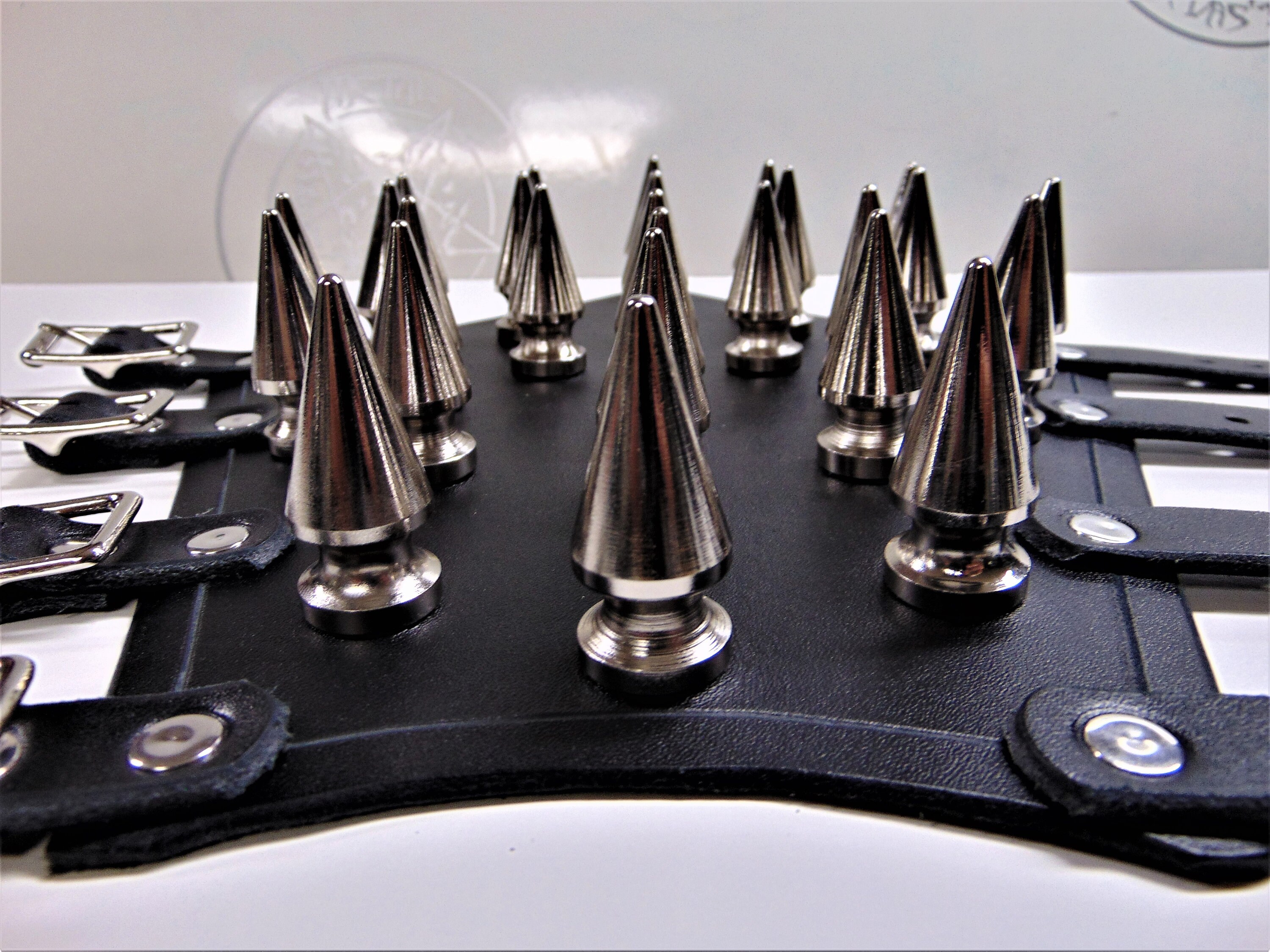 BULLDOZER Brutal Giant Spikes Genuine Leather Gauntlet Thrash Metal - Etsy