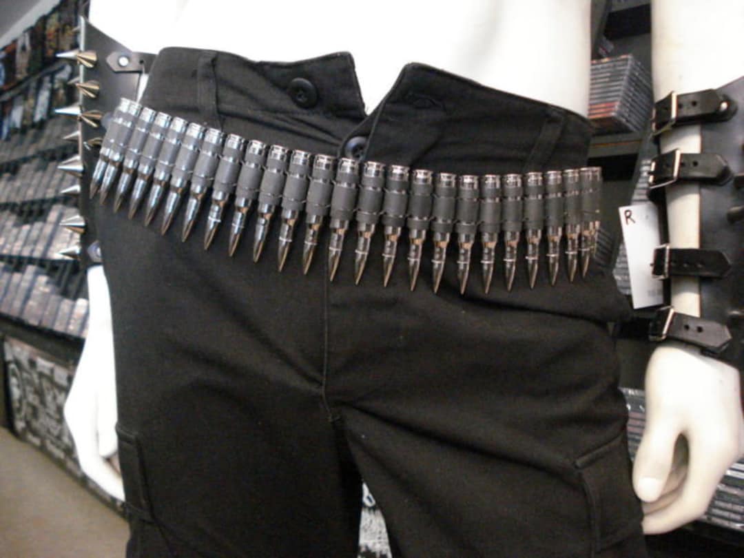 BLACK METAL M60 Bullet Belt - Brass Shell Black Link 003 - Etsy