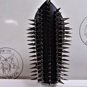 BARATHRUM Brutal Black Chrome Spiked Genuine Leather Gauntlet - Etsy