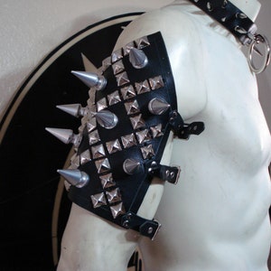 SARKE Old School Spiked Genuine Leather Armband Black Metal - Etsy