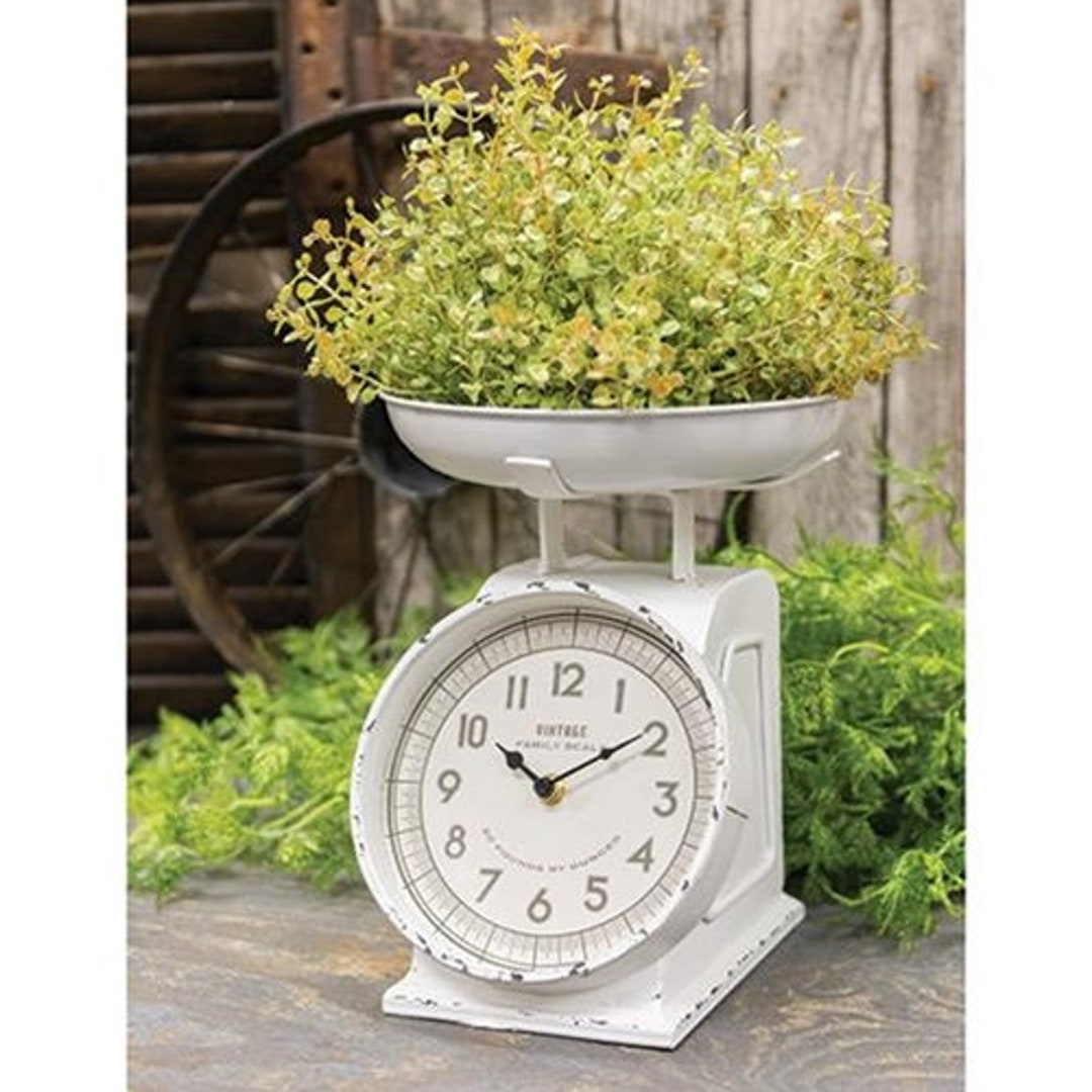 White Scale W/clock Country Farmhouse Rustic FREE SHIPPING (NEW) - Etsy