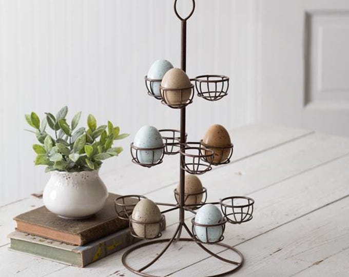 Vintage-inspired Nickel Egg Tree NEW Farmhouse Country EASTER / SPRING ...