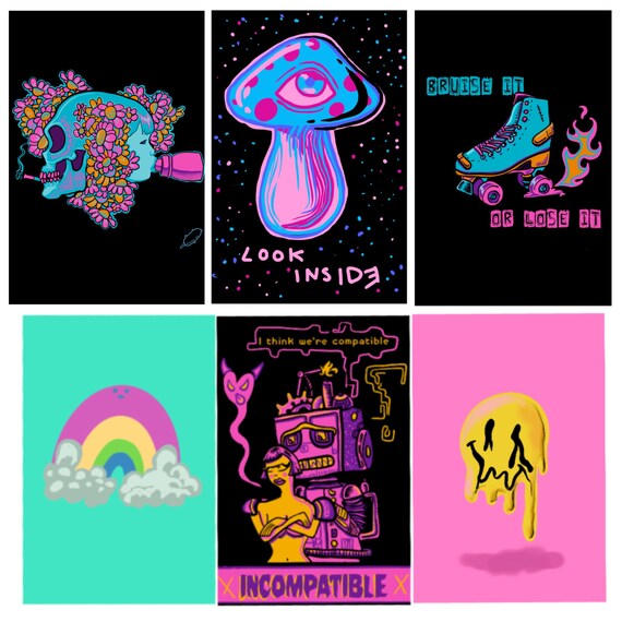 Home & Living Home Décor Trippy Teen Room Decor 60 PCS Indie Aesthetic ...