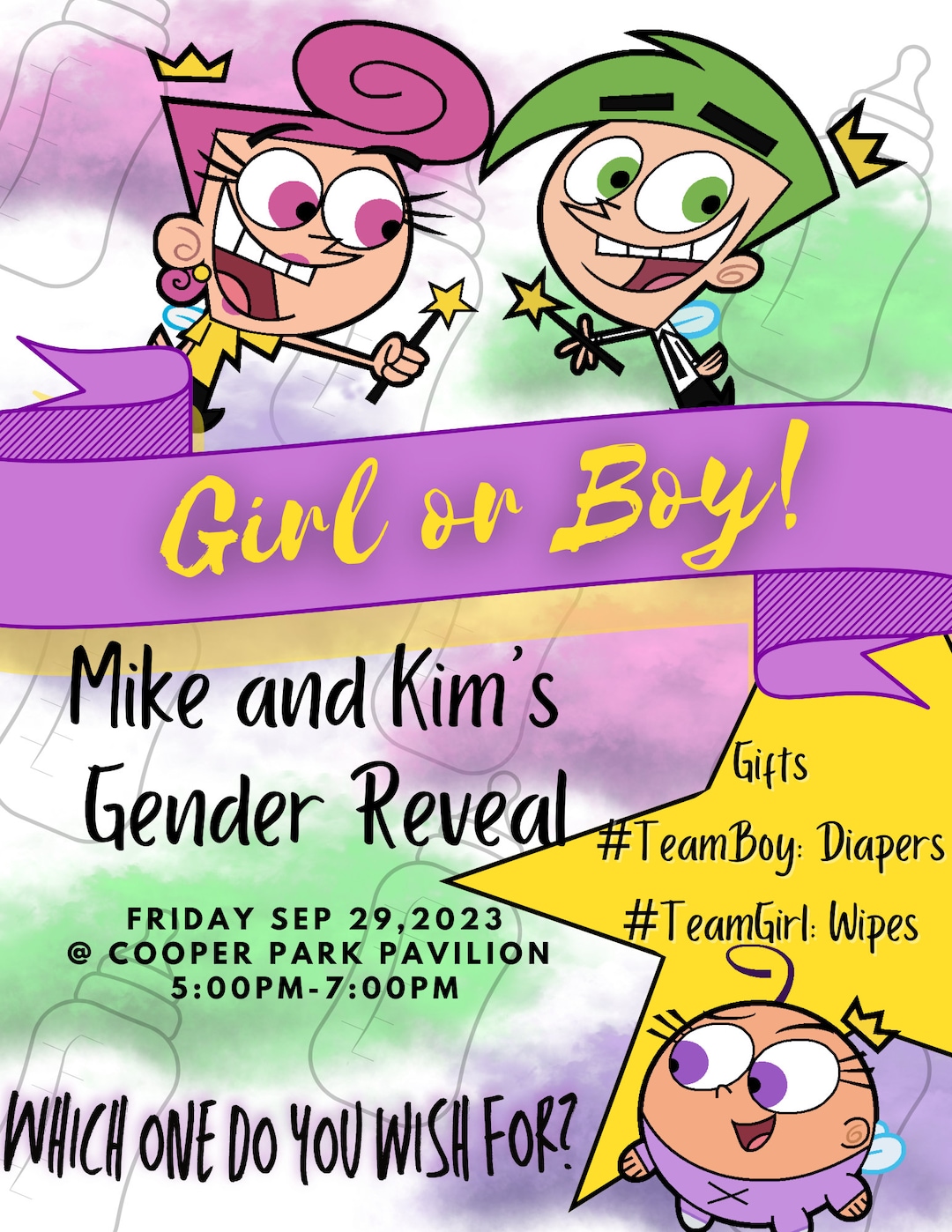 Fairly Odd Parents Gender Reveal Template - Etsy