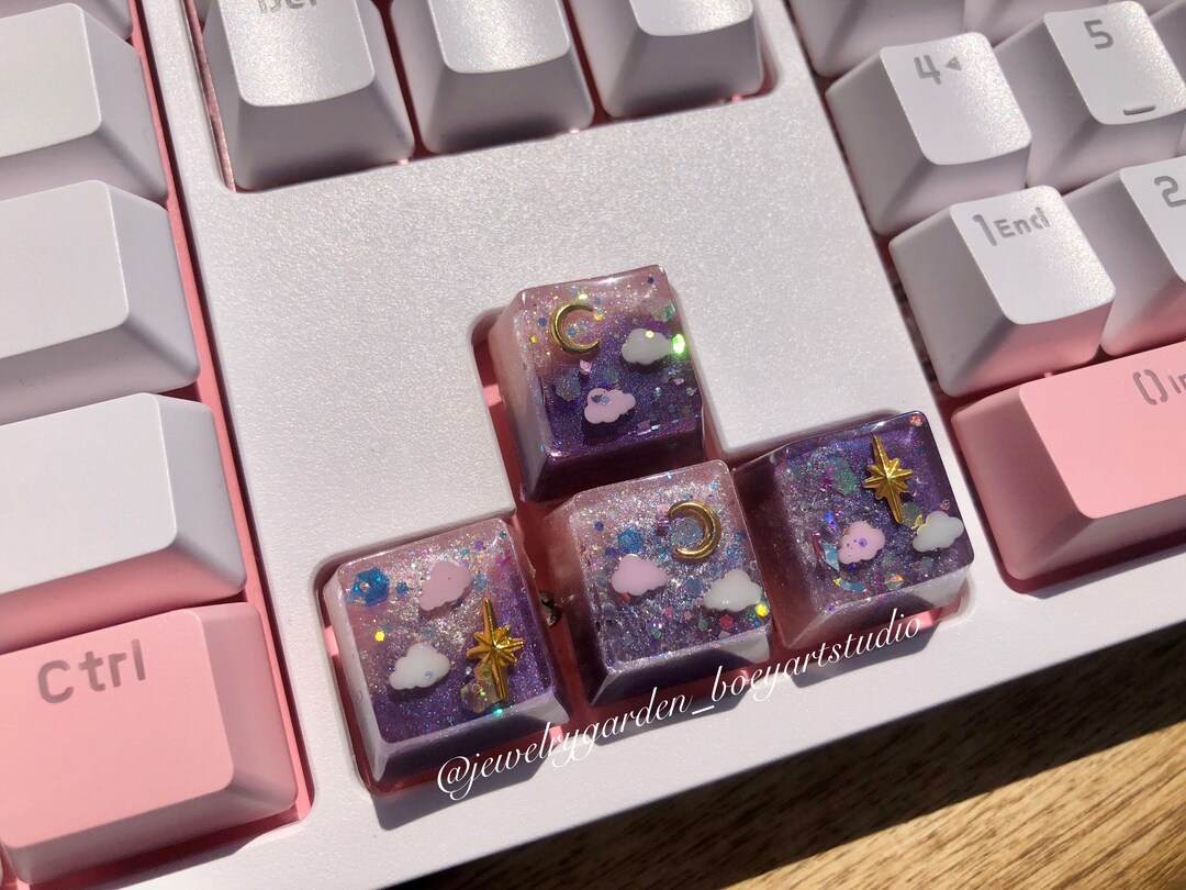 Moon and Star Keycaps Handmade Resin Keycaps Gift for Her - Etsy