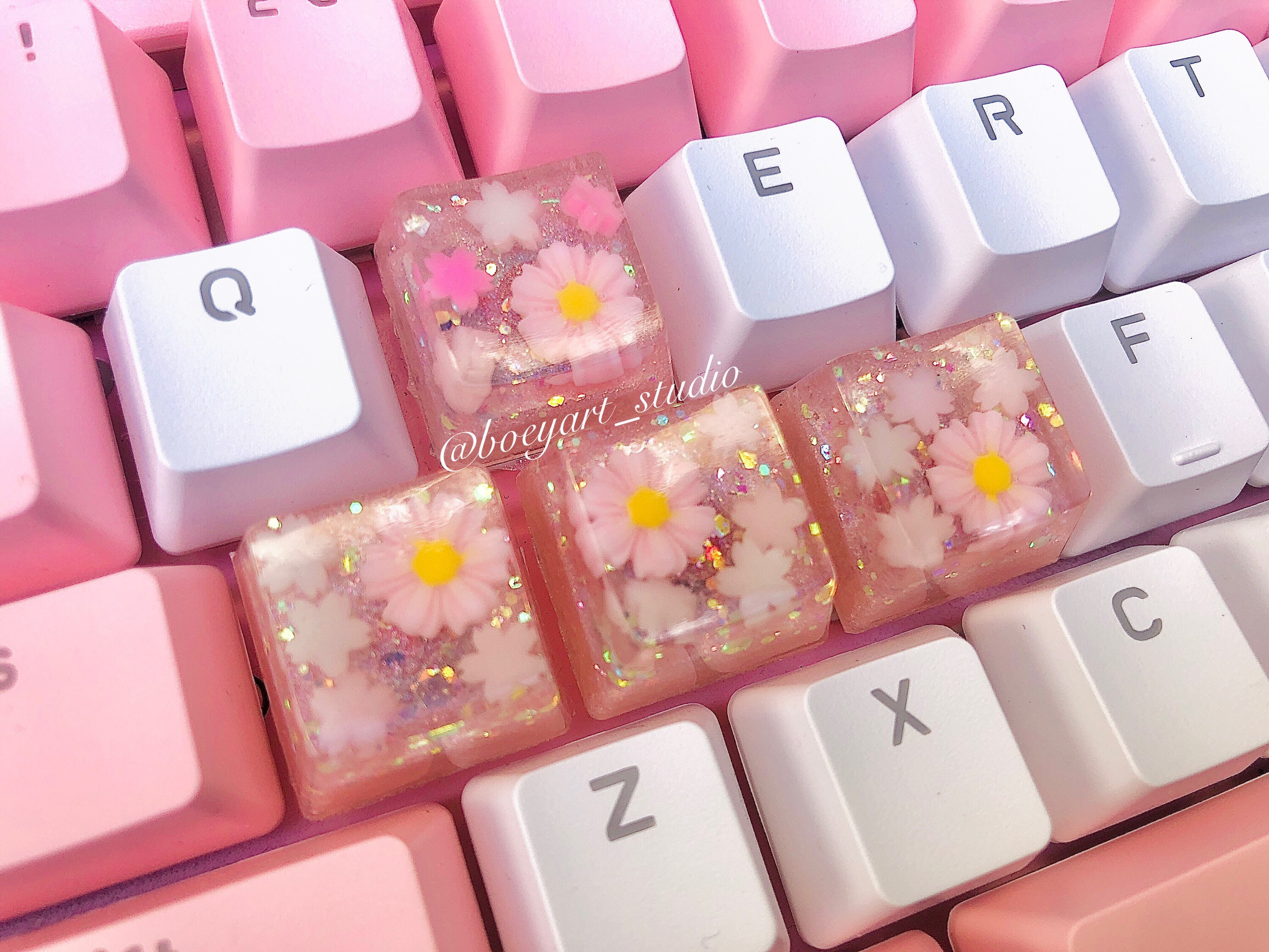 Flower Keycaps Handmade Resin Keycaps Cherry Switch Gaming - Etsy
