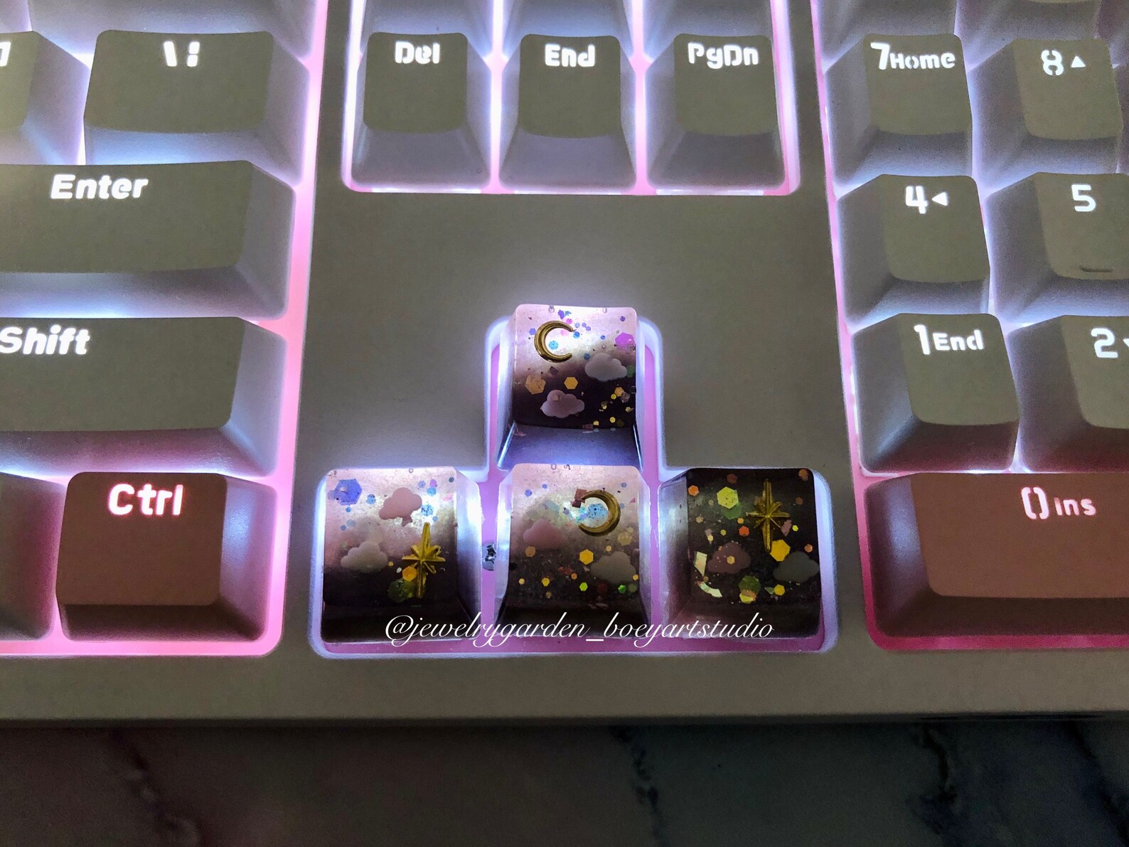 Moon and Star Keycaps Handmade Resin Keycaps Gift for Her - Etsy