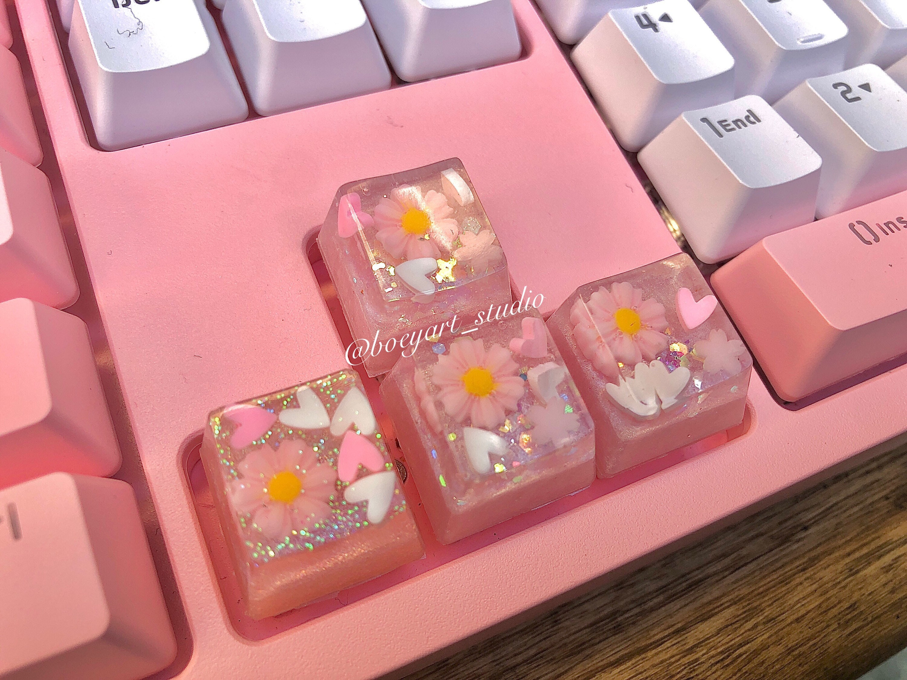 Flower Keycaps Handmade Resin Keycaps Cherry Switch Gaming - Etsy